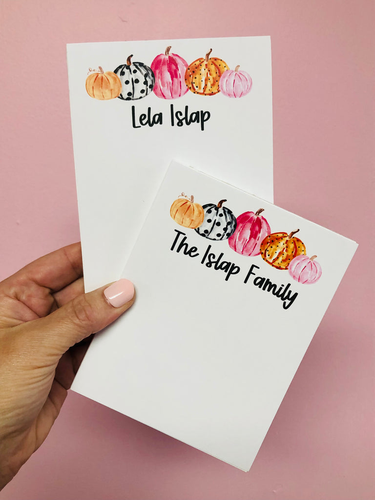 Watercolor Pumpkins Personalized Notepad – DoodleBugsPaper