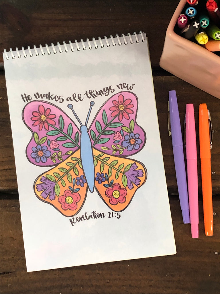 Butterfly All Things New Notebook – DoodleBugsPaper