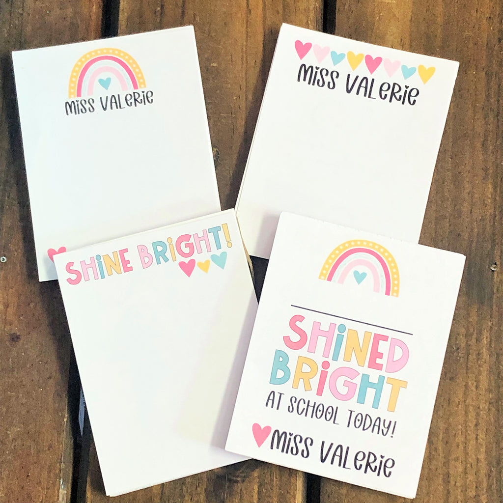 Shine Bright Teacher Small Notepad Set – DoodleBugsPaper