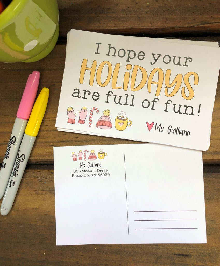 Holiday Fun Teacher Postcards – DoodleBugsPaper