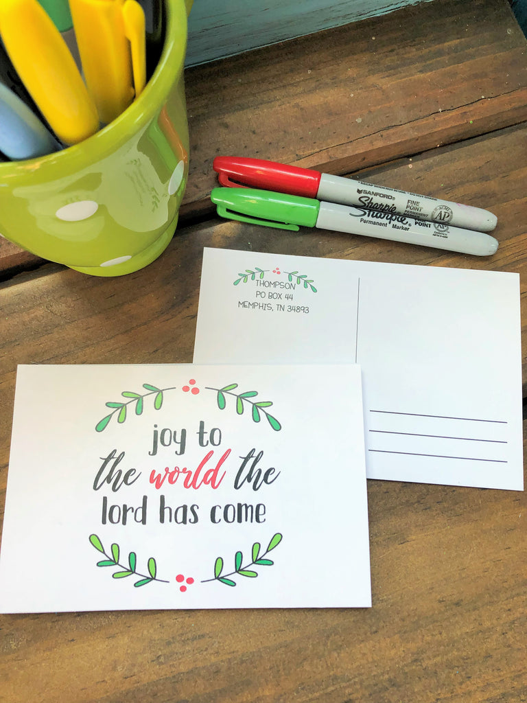 Joy to the World Teacher Postcards – DoodleBugsPaper
