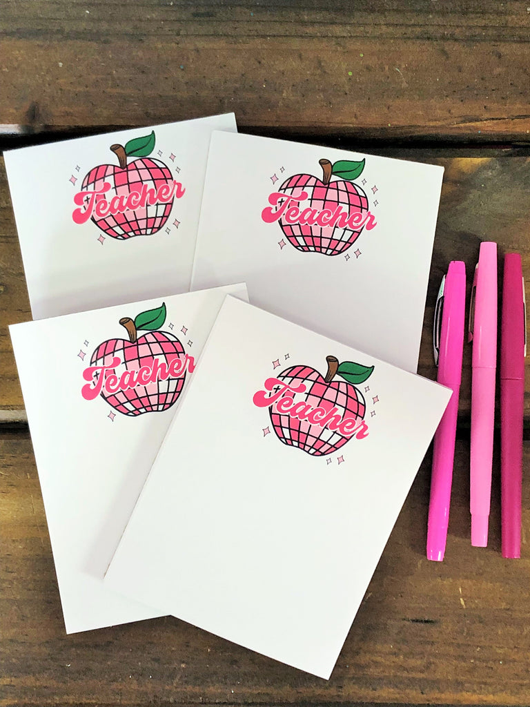4 Disco Apple Small Notepads – DoodleBugsPaper