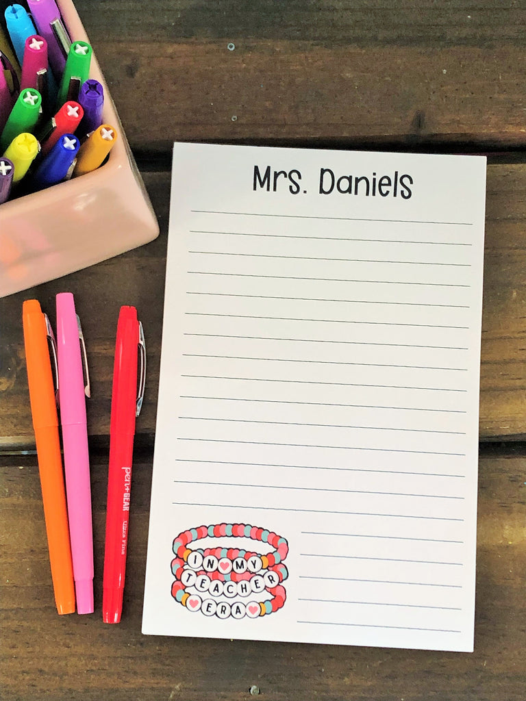 Teacher Era Bracelet Personalized Notepad – DoodleBugsPaper