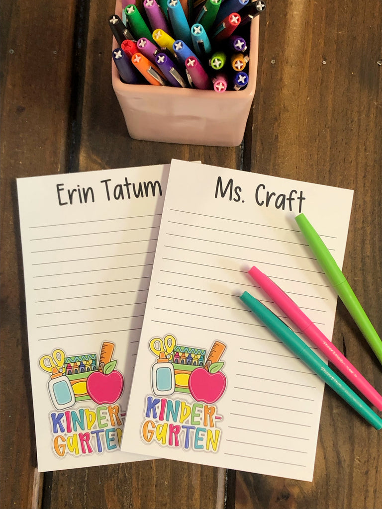 School Supplies (Grade Choice) Personalized Notepad – DoodleBugsPaper