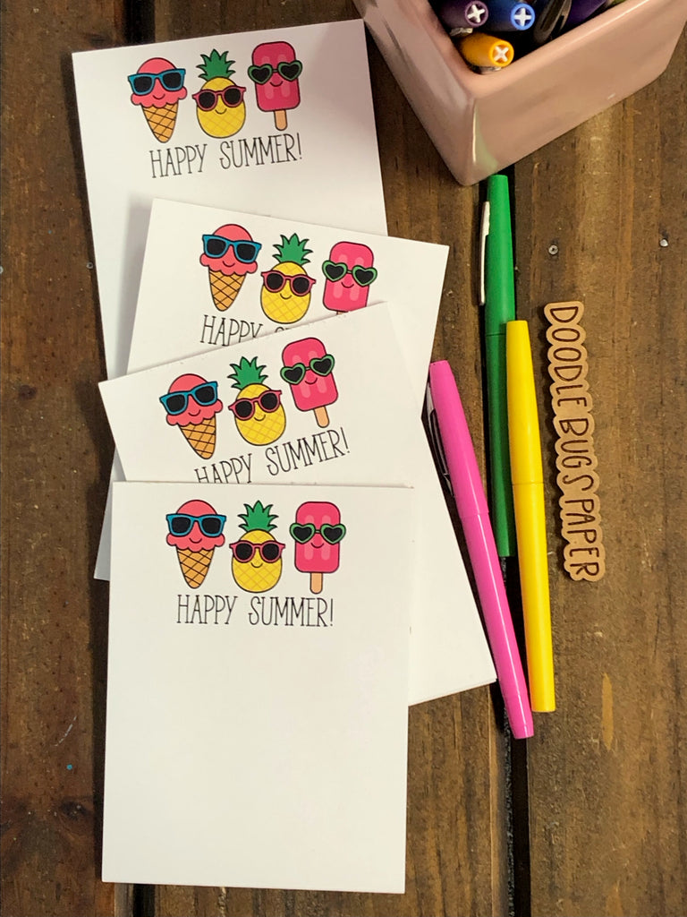 4 Summer Treats Small Notepads – DoodleBugsPaper