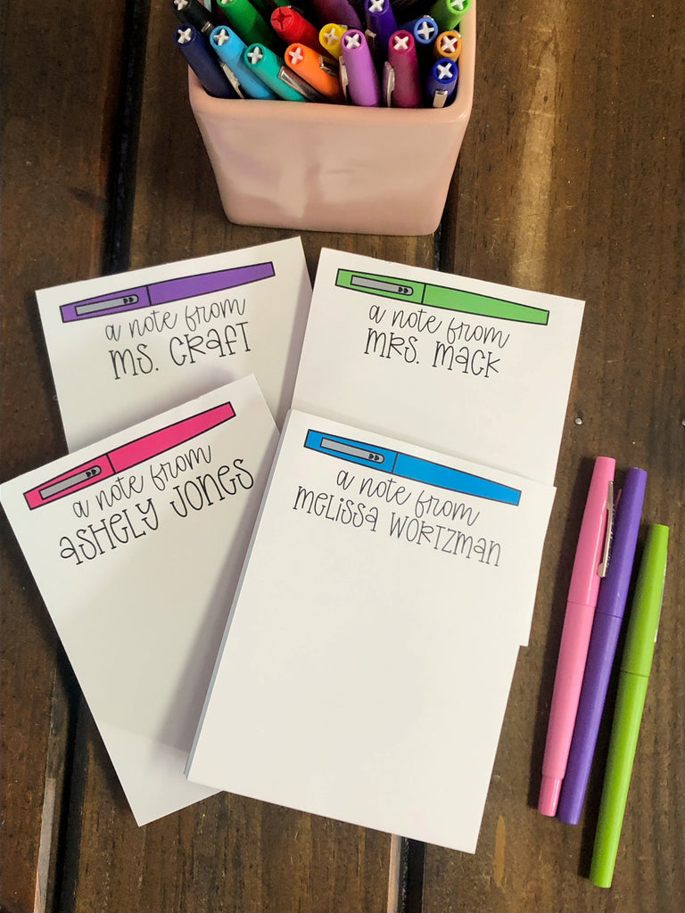 Flair Pen Note From Personalized Notepad – DoodleBugsPaper