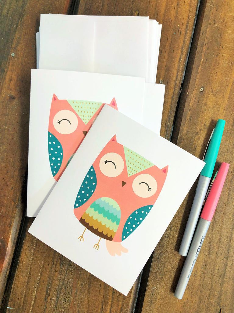 Big Owl Note Cards – DoodleBugsPaper