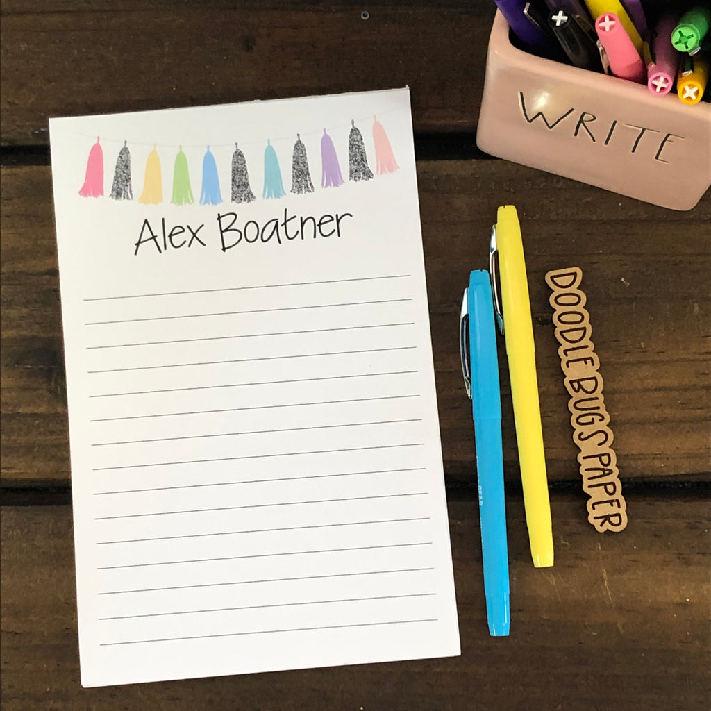 Tassles Personalized Notepad – DoodleBugsPaper