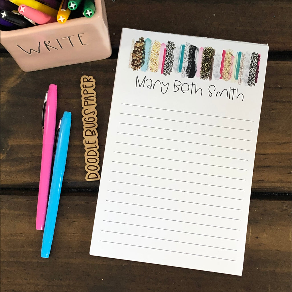 Boho Strokes Personalized Notepad – DoodleBugsPaper