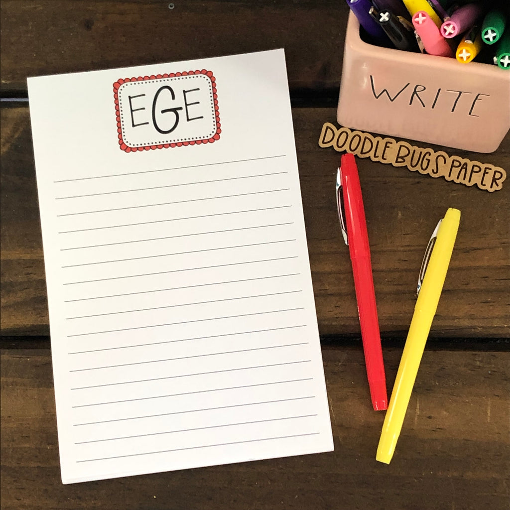 Scalloped Frame Personalized Notepad – DoodleBugsPaper