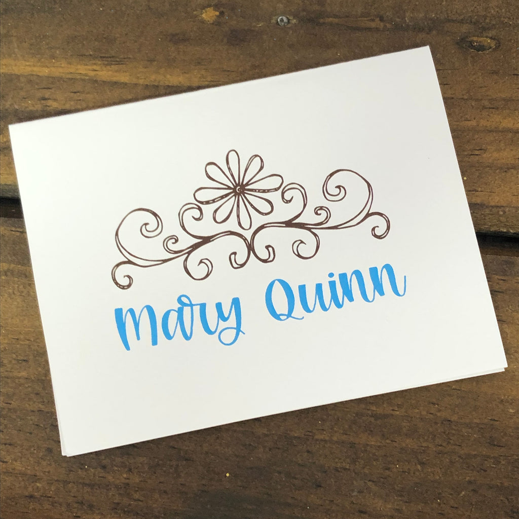 Flourish Personalized Note Cards – DoodleBugsPaper