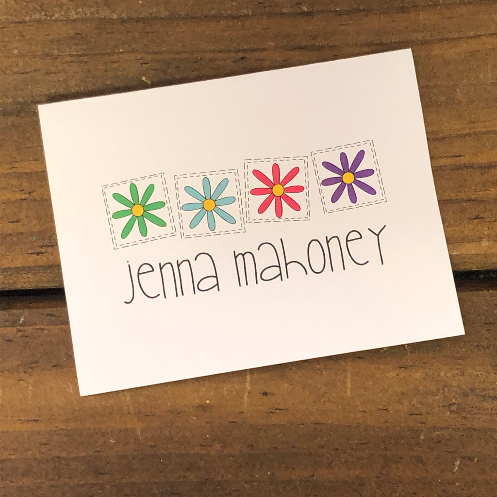 Flower Line Personalized Note Cards – DoodleBugsPaper