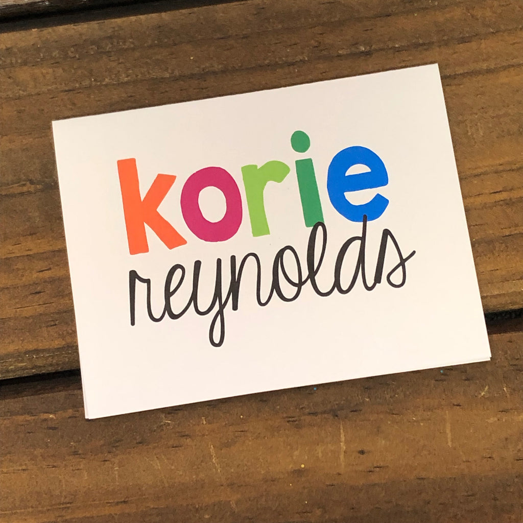 Rainbow Name Personalized Note Cards – DoodleBugsPaper