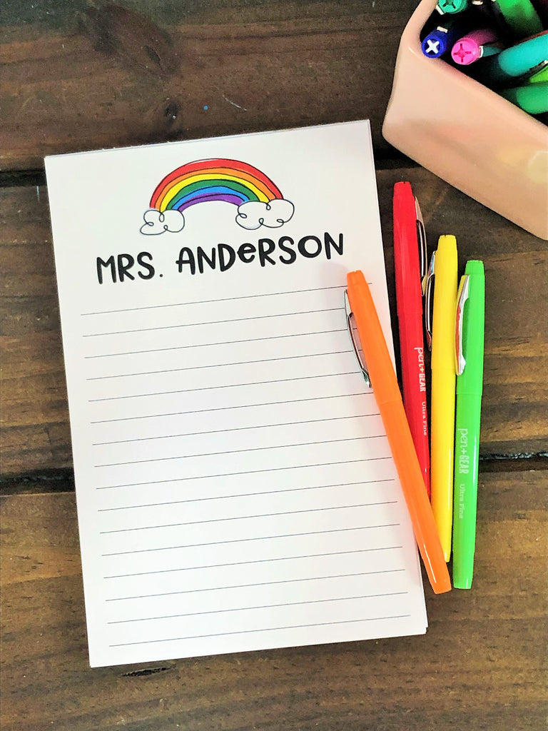 St. Patrick's Day Rainbow Personalized Notepad – DoodleBugsPaper