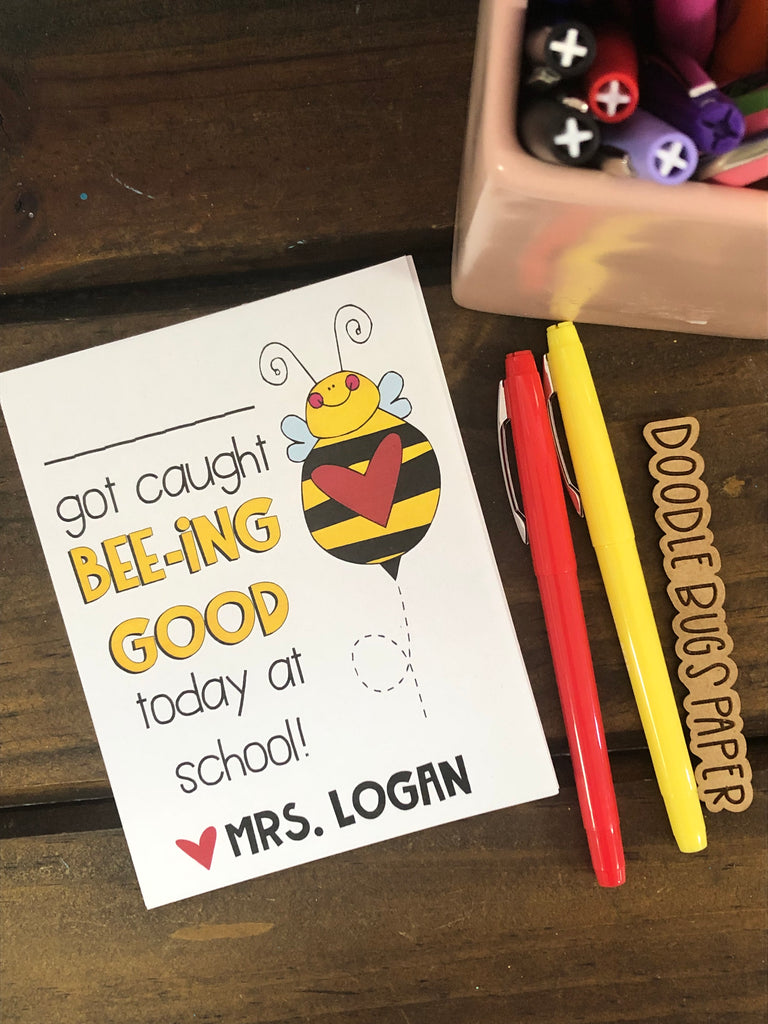Caught Bee-ing Good Teacher Small Notepad – DoodleBugsPaper