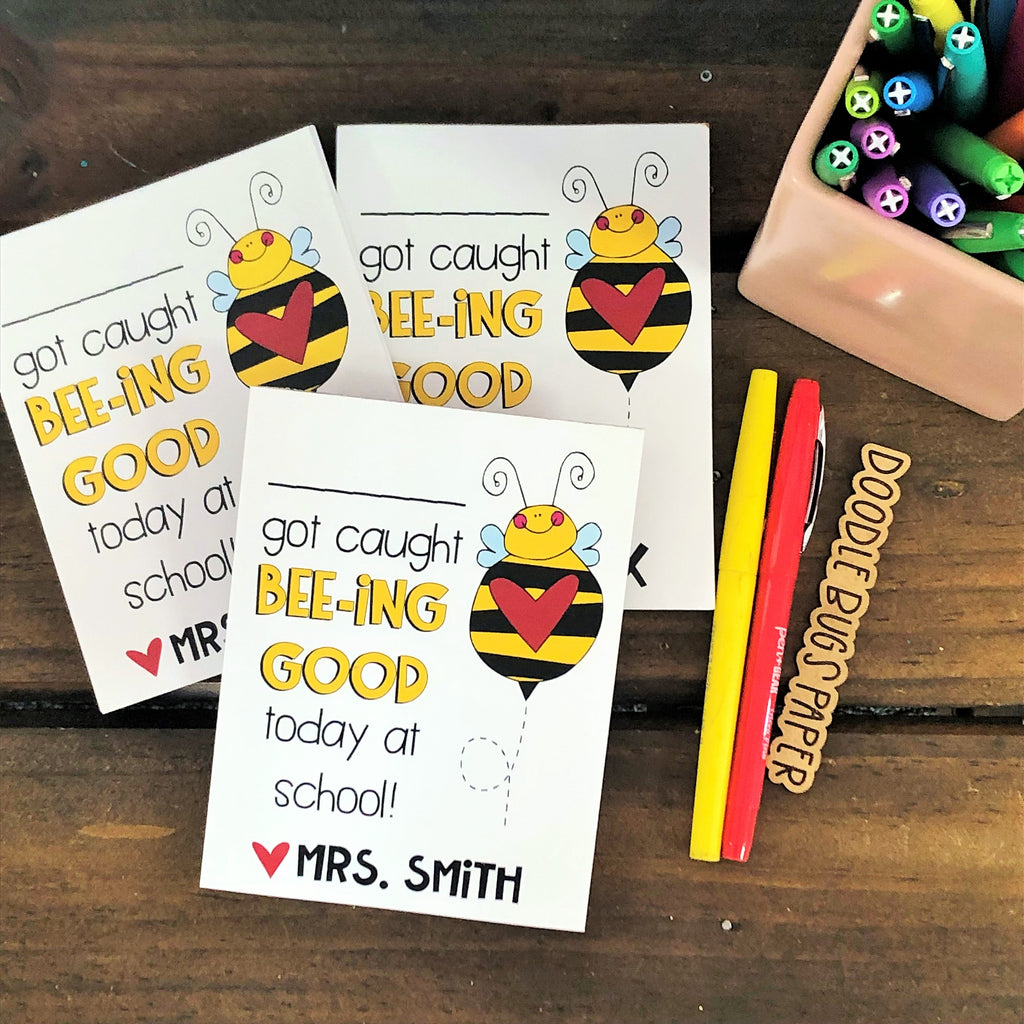 Caught Bee-ing Good Teacher Small Notepad – DoodleBugsPaper