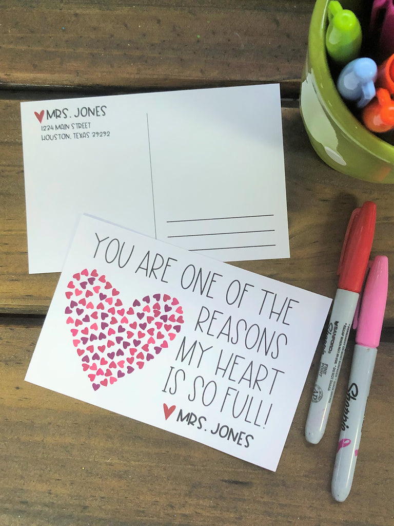 Heart Full Valentine Postcards – DoodleBugsPaper