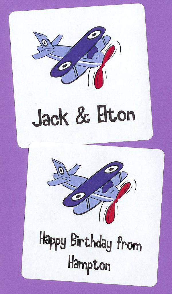 Airplane Personalized Square Stickers – DoodleBugsPaper