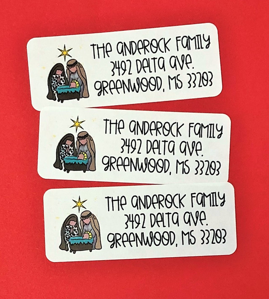 Manger Christmas Address Labels – DoodleBugsPaper