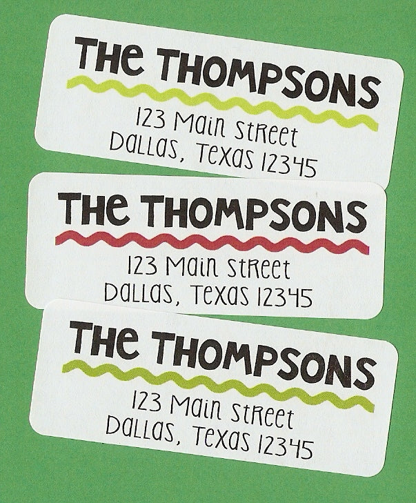 Squiggle Line Christmas Address Labels – DoodleBugsPaper