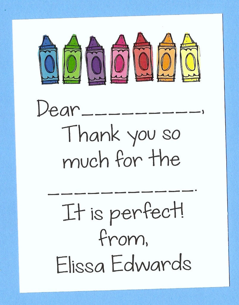 Crayons Kids Thank You Notes – DoodleBugsPaper