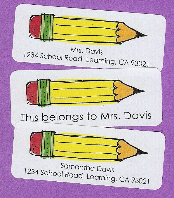 Yellow Pencil Address Labels – DoodleBugsPaper