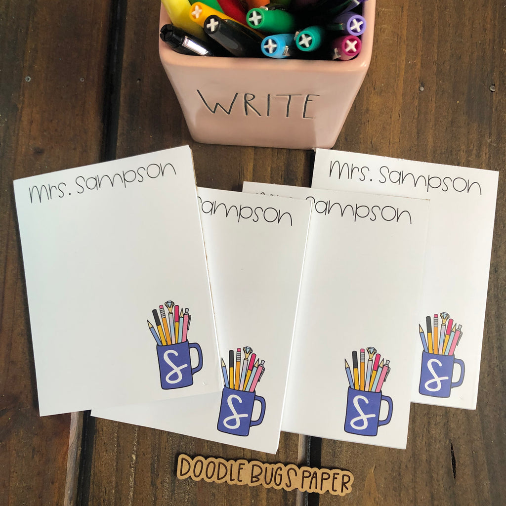 Pen Cup Personalized Notepad – DoodleBugsPaper
