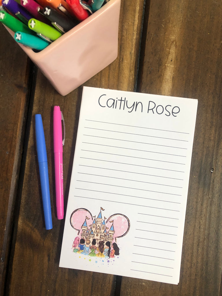 Princess and Castle Personalized Notepad – DoodleBugsPaper