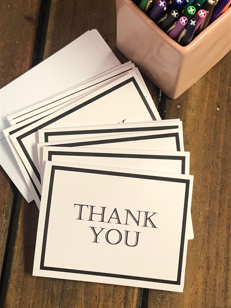 Simple Border Thank You Notes – DoodleBugsPaper