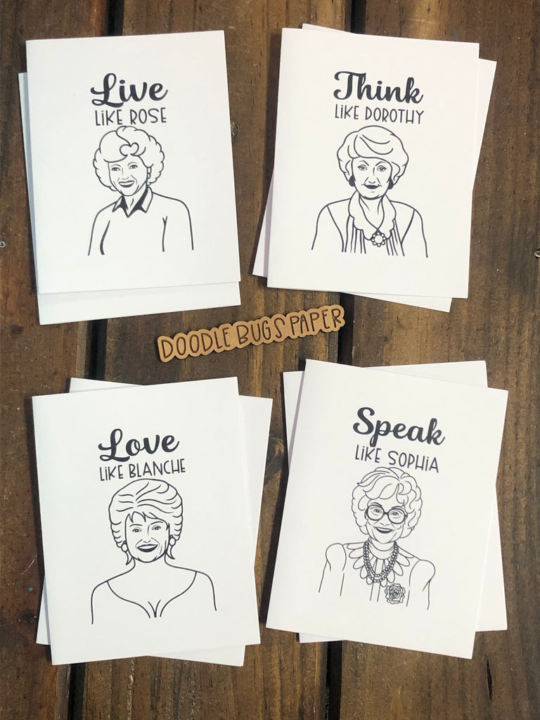 Golden Girls Note Cards – DoodleBugsPaper