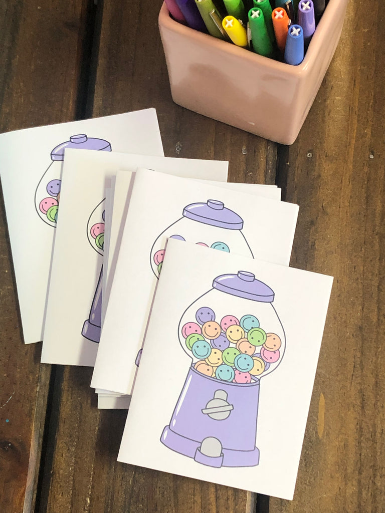 Smiley Face Bubble Gum Note Cards – DoodleBugsPaper
