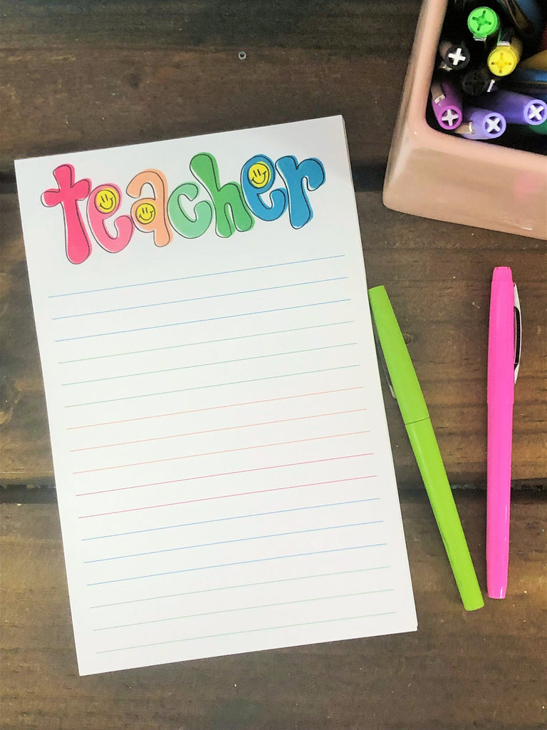 Groovy Teacher Large Size Notepad – DoodleBugsPaper