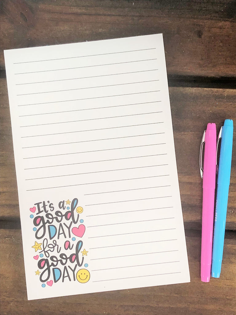 Good Day Smiley Faces Large Size Notepad – DoodleBugsPaper