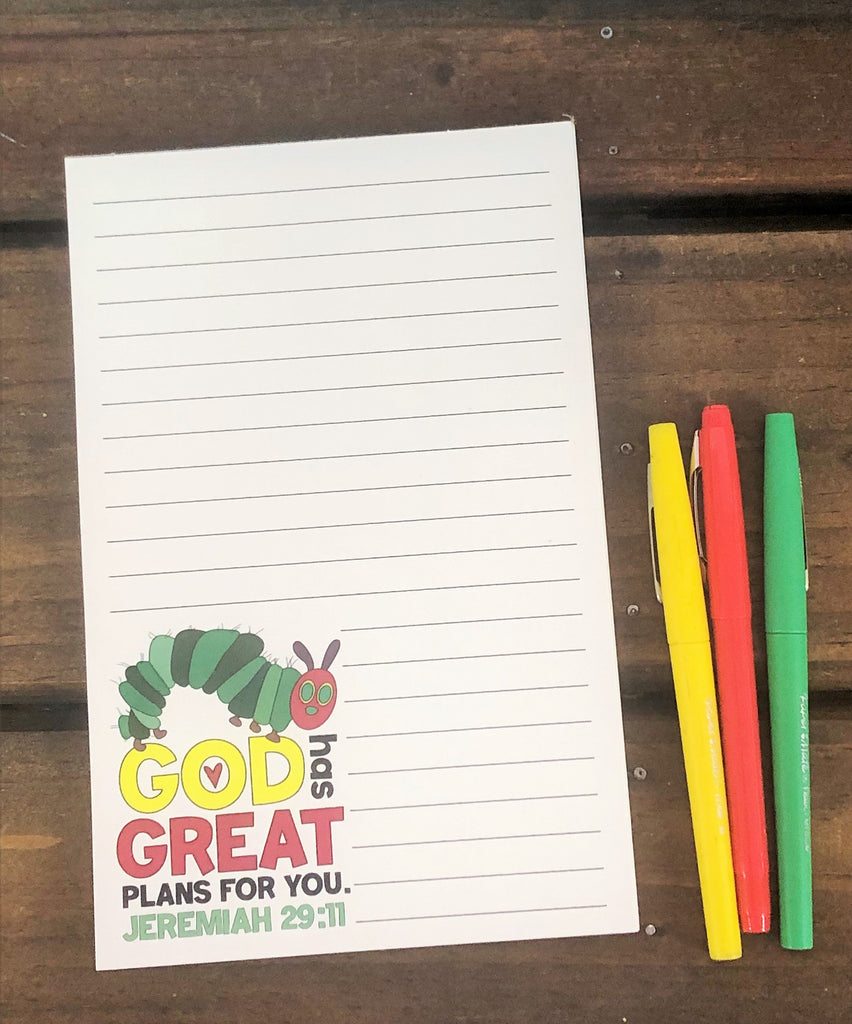 Caterpillar Great Plans Large Size Notepad – DoodleBugsPaper