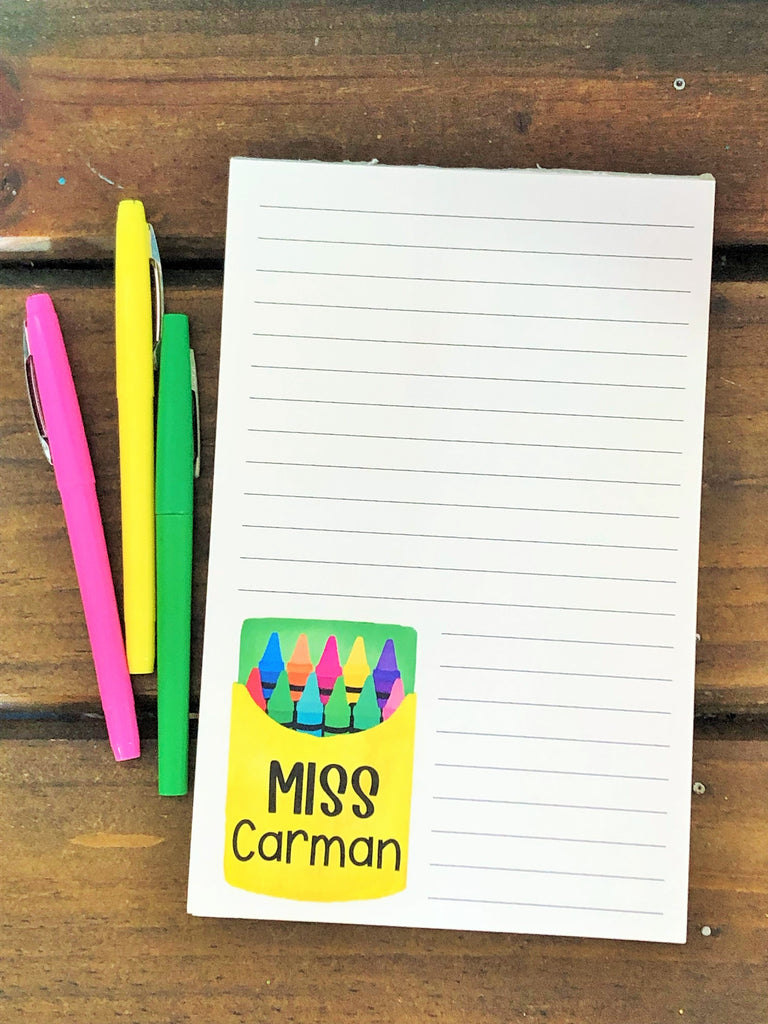 Crayon Box Personalized Notepad – DoodleBugsPaper