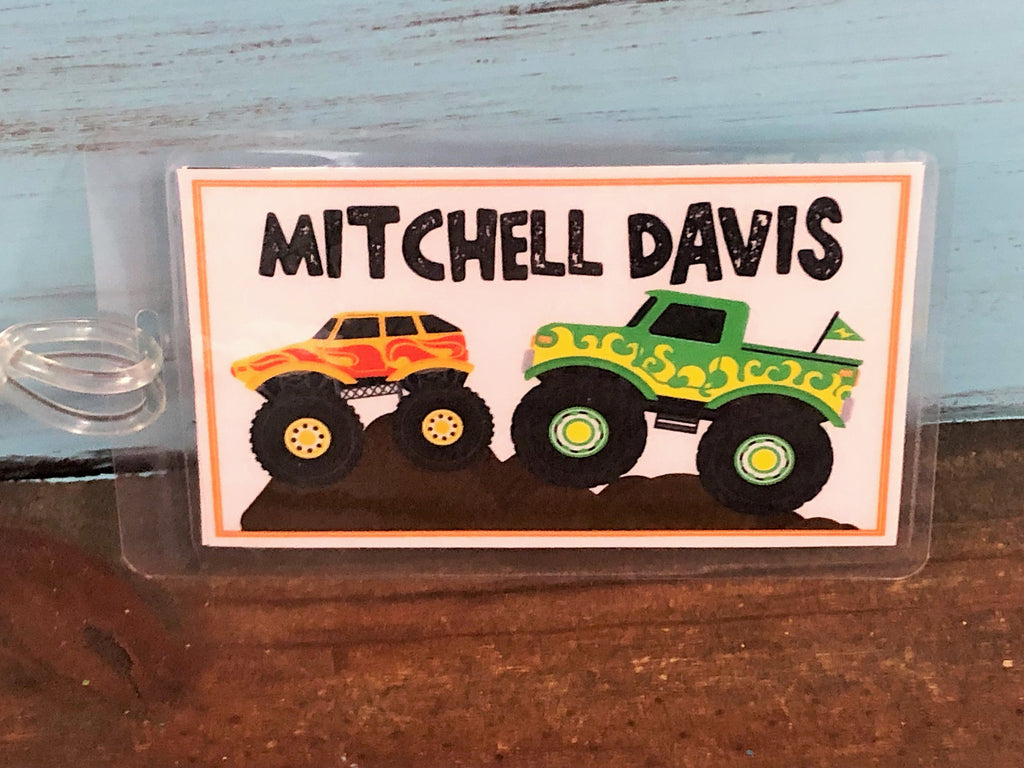 Monster Trucks Bag Tag – DoodleBugsPaper