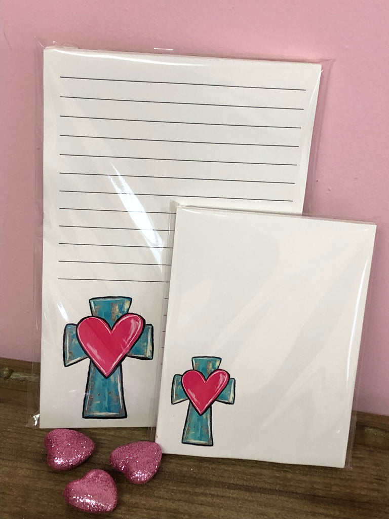 Cross with Heart Notepad Set – DoodleBugsPaper