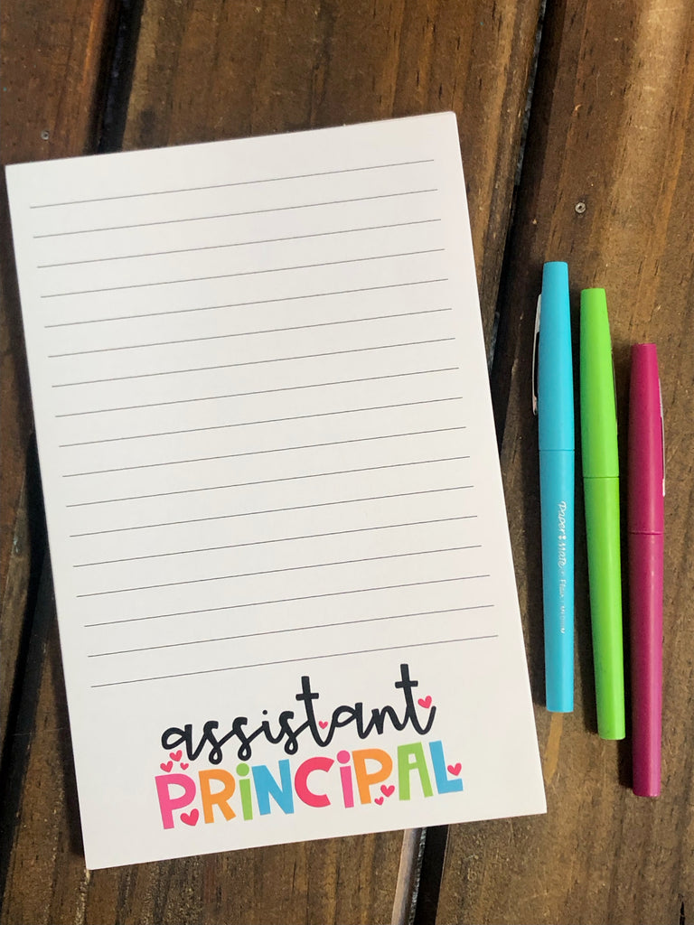 Principal or Assistant Principal with Hearts Personalized Notepad ...