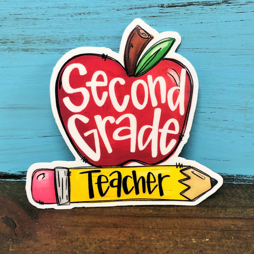 Second Grade Teacher Vinyl Waterproof Sticker – DoodleBugsPaper