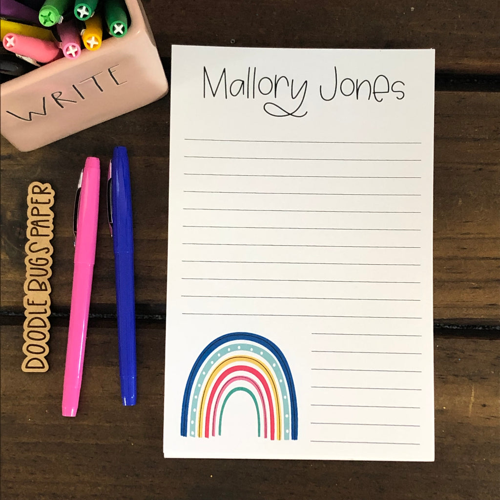 Rainbow Personalized Notepad – DoodleBugsPaper