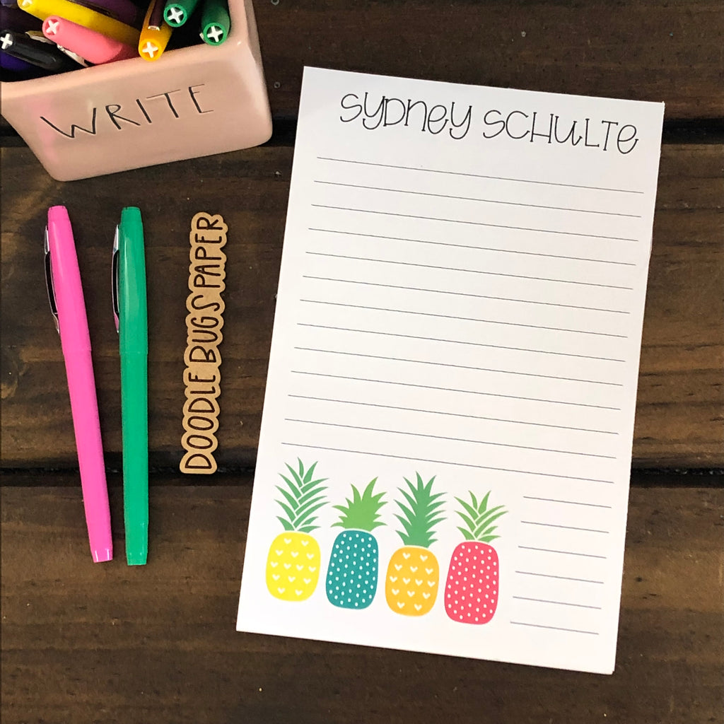 Pineapples Personalized Notepad – DoodleBugsPaper
