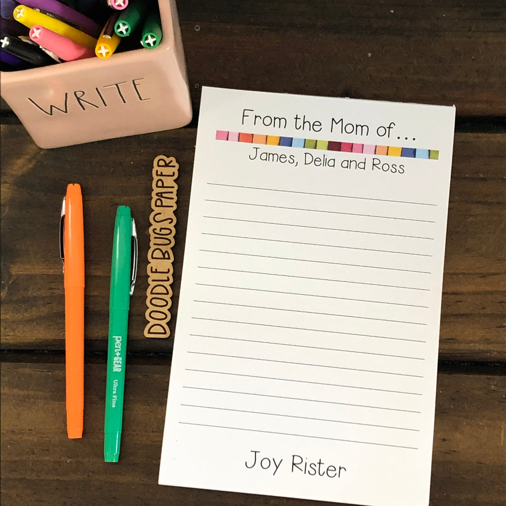Stripe Mom Personalized Notepad – DoodleBugsPaper
