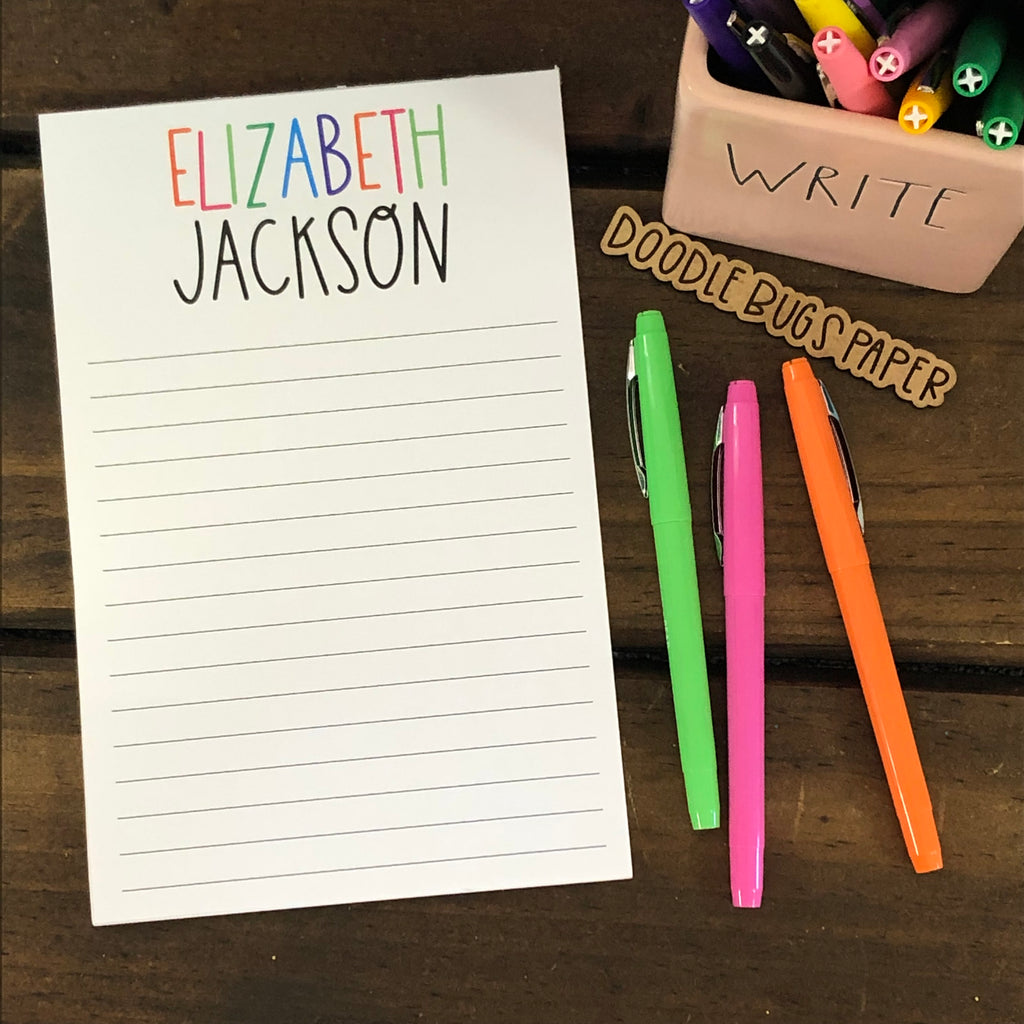 Happy Name Personalized Notepad – DoodleBugsPaper