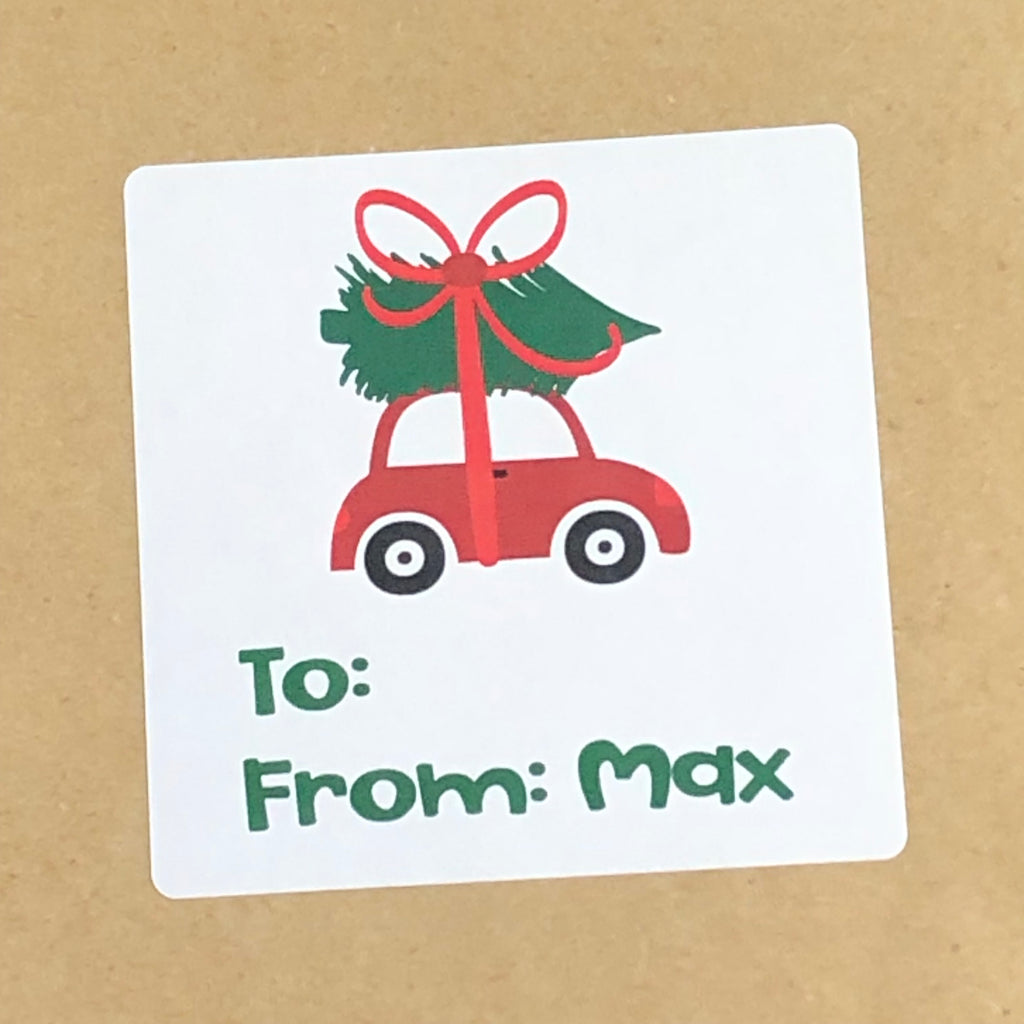 Little Red Car Christmas Stickers – DoodleBugsPaper