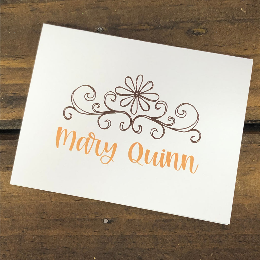 Flourish Personalized Note Cards – DoodleBugsPaper