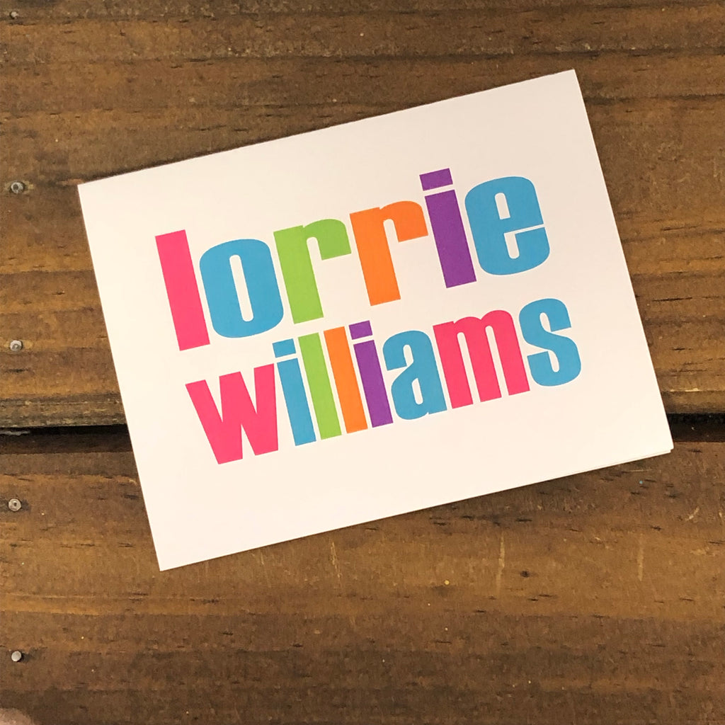 Bright Block Name Personalized Note Cards – DoodleBugsPaper