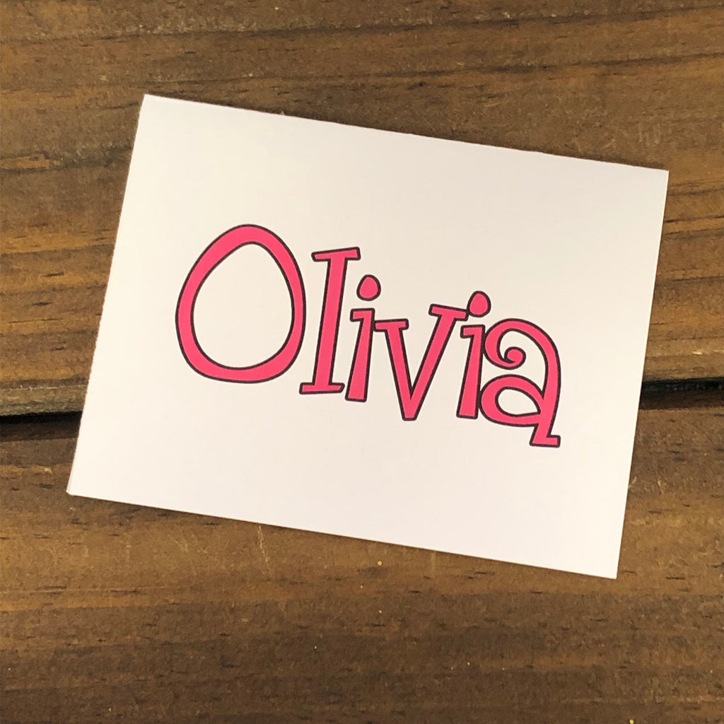 Funky Name Personalized Note Cards – DoodleBugsPaper