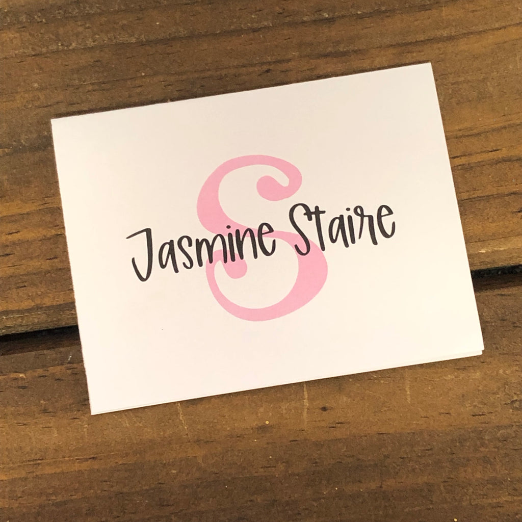 Initial with Name Note Cards – DoodleBugsPaper