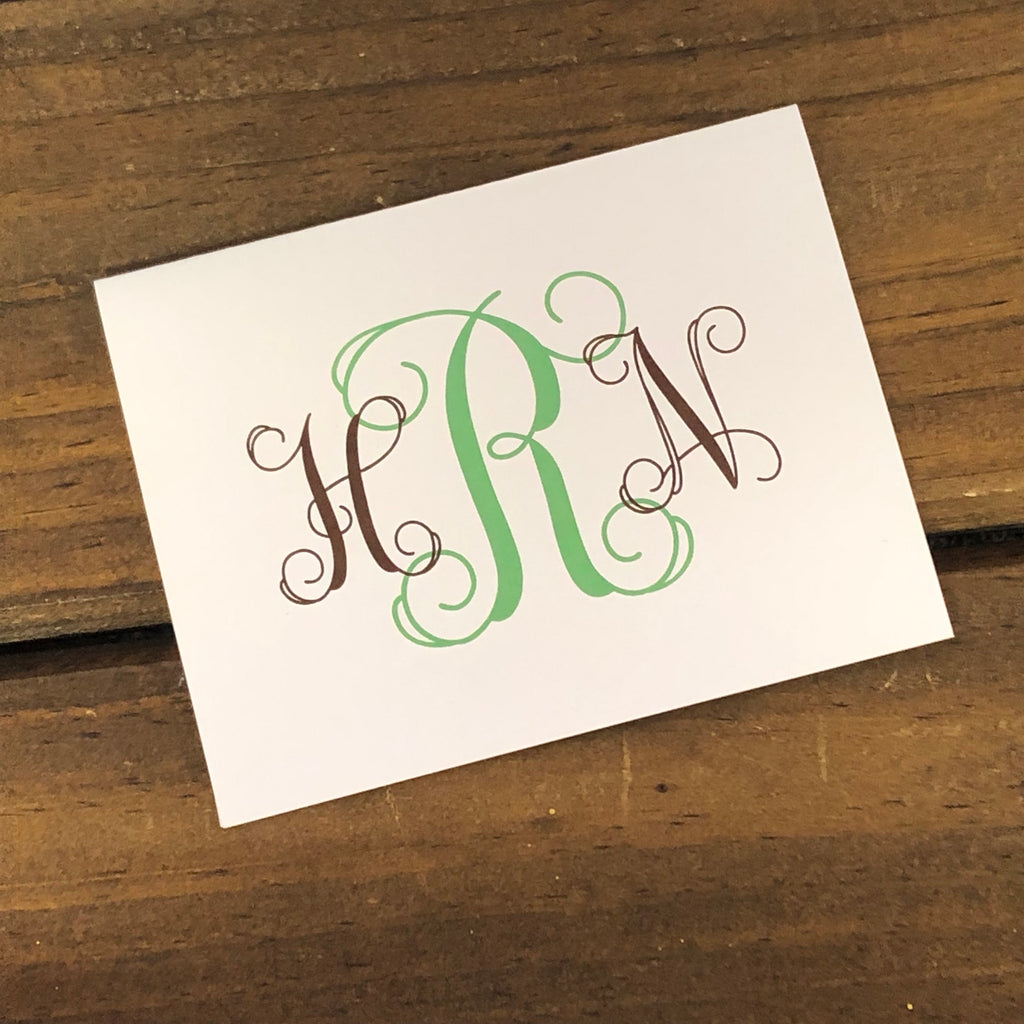 Fancy Monogram Personalized Note Cards – DoodleBugsPaper
