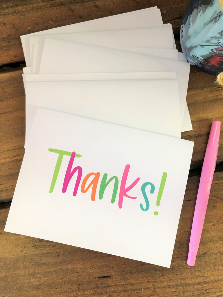 Bright Thanks Note Cards – DoodleBugsPaper